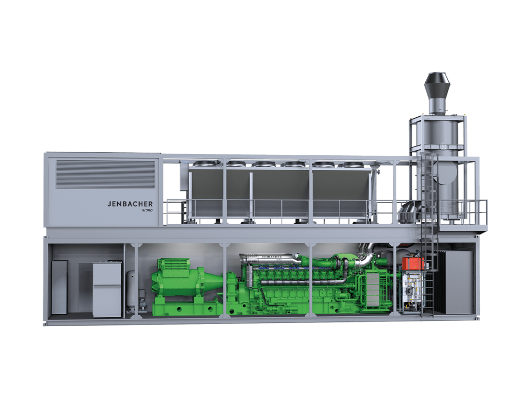 Front View of a Jenbacher Type 6 Gas Engine (Container) | Jenbacher